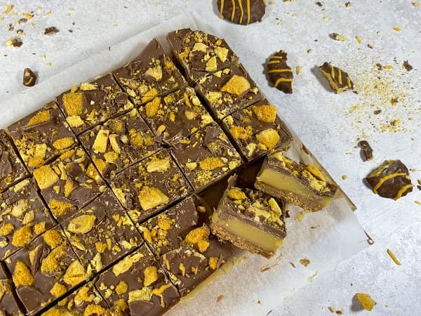 Squiggles Hokey Pokey Caramel Slice